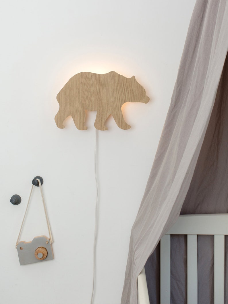 Night Light Nursery Light Bear Light Woodland Decor Modern - Etsy
