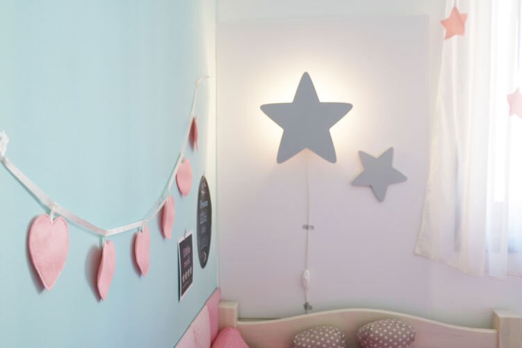 Blue Star Night Light Star Wall Lamp Star Wall Light Baby | Etsy