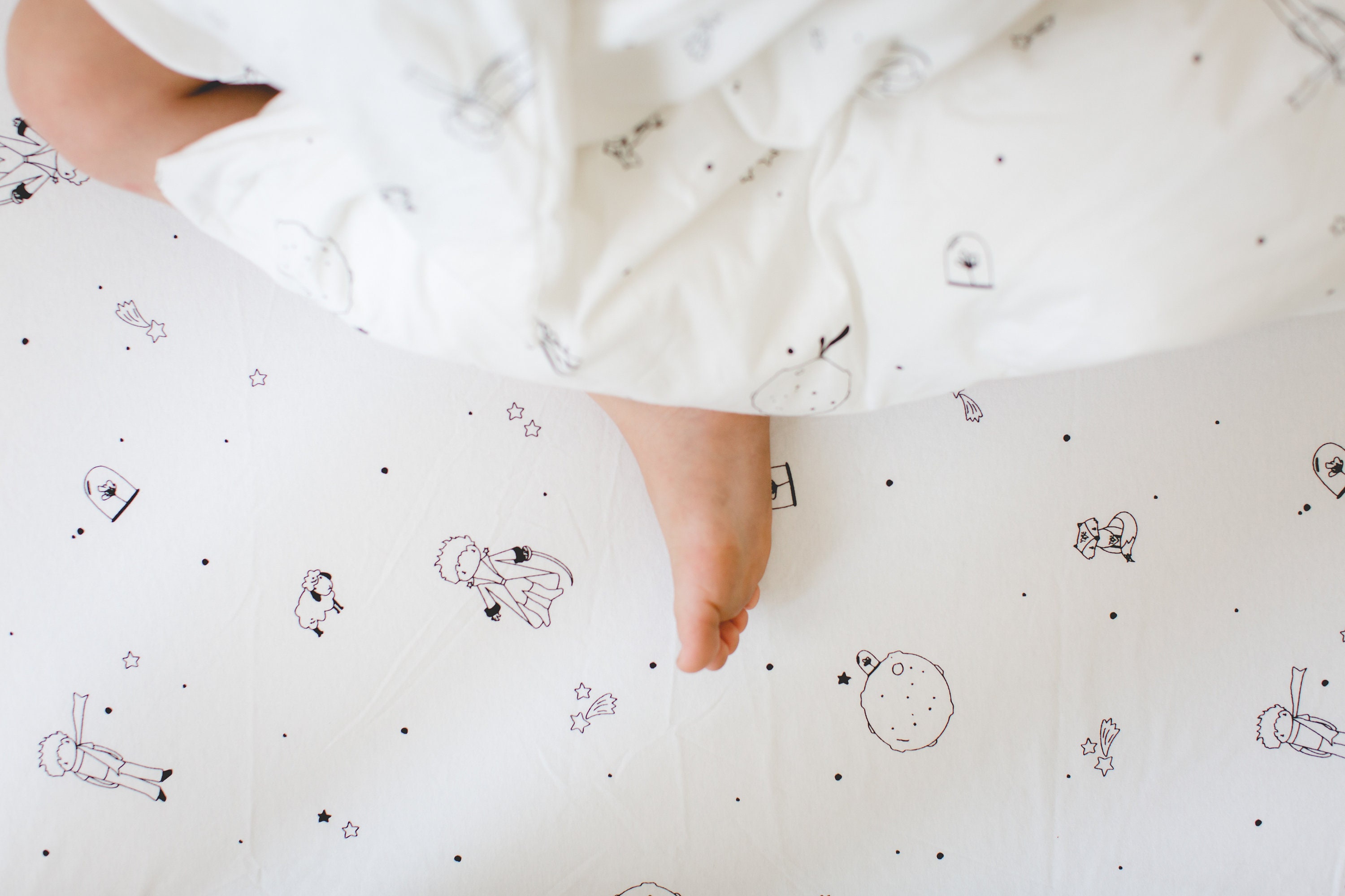 White Single Bed Duvet Cover For Girls Little Prince Bedding | Etsy