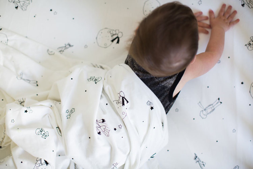 Little Prince Crib Sheet White Nursery Bedding 100% Egyptian - Etsy