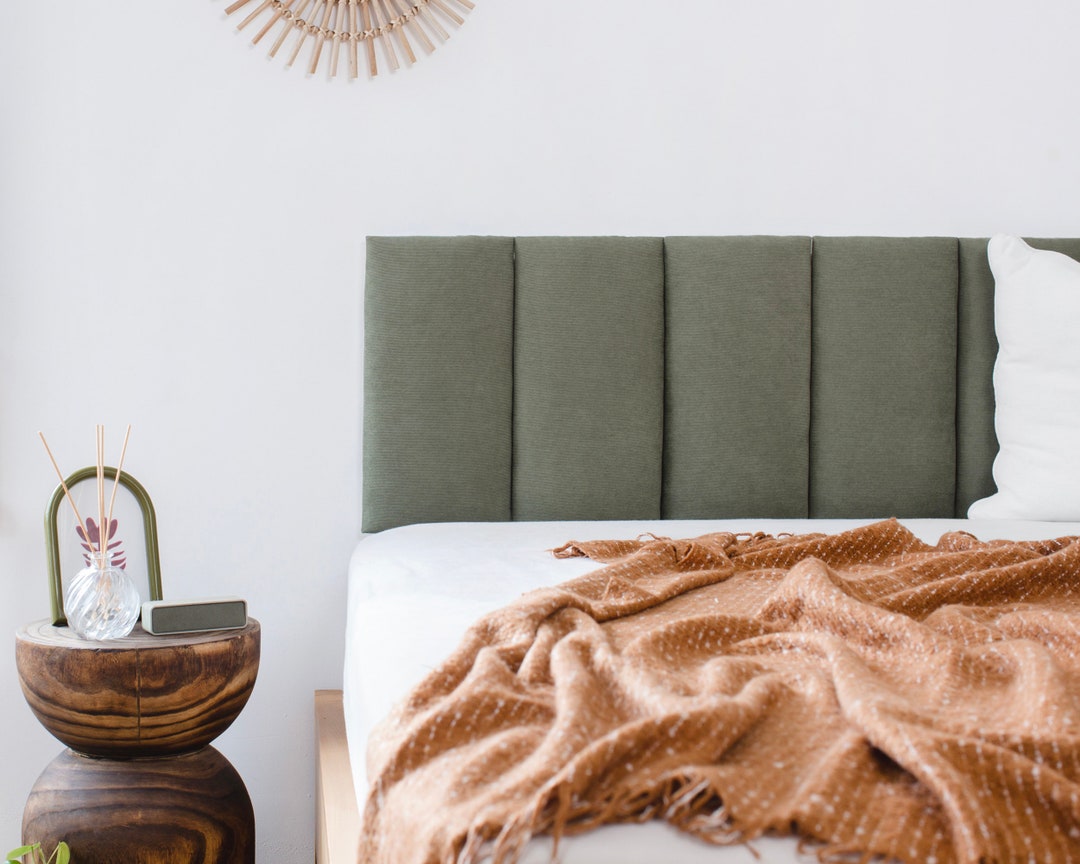 Corduroy Boho Headboard Panel, Upholstered Wall Cushions, Soft ...
