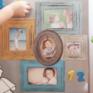 Pink Modern Collage Picture Frame, Fridge Magnet Photo Frame ...