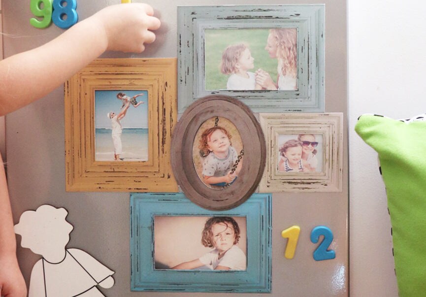 Picture Magnets for Fridge Collage Photo Frame Magnetic | Etsy