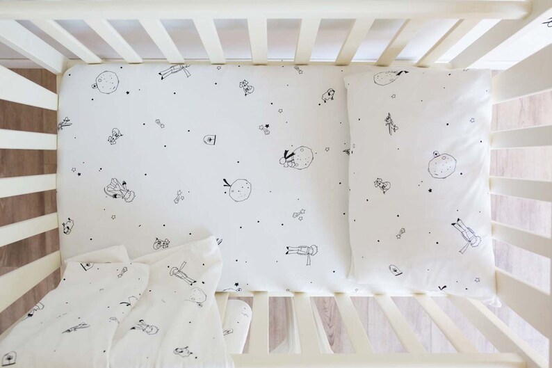 The Little Prince Mini Crib Sheets Grey Crib Bedding Gray - Etsy