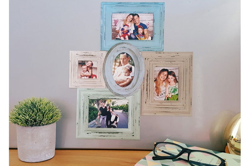Magnetic Collage Picture Frame, Pink and Green Vintage Style ...