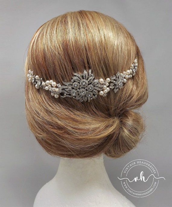 Vintage Bridal Hair Wrap, Vintage Hair Vine, Floral, … - Gem