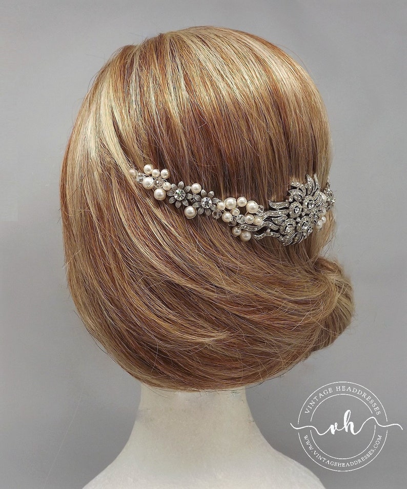 Vintage Bridal Hair Wrap Vintage Hair Vine Floral Art Deco - Etsy