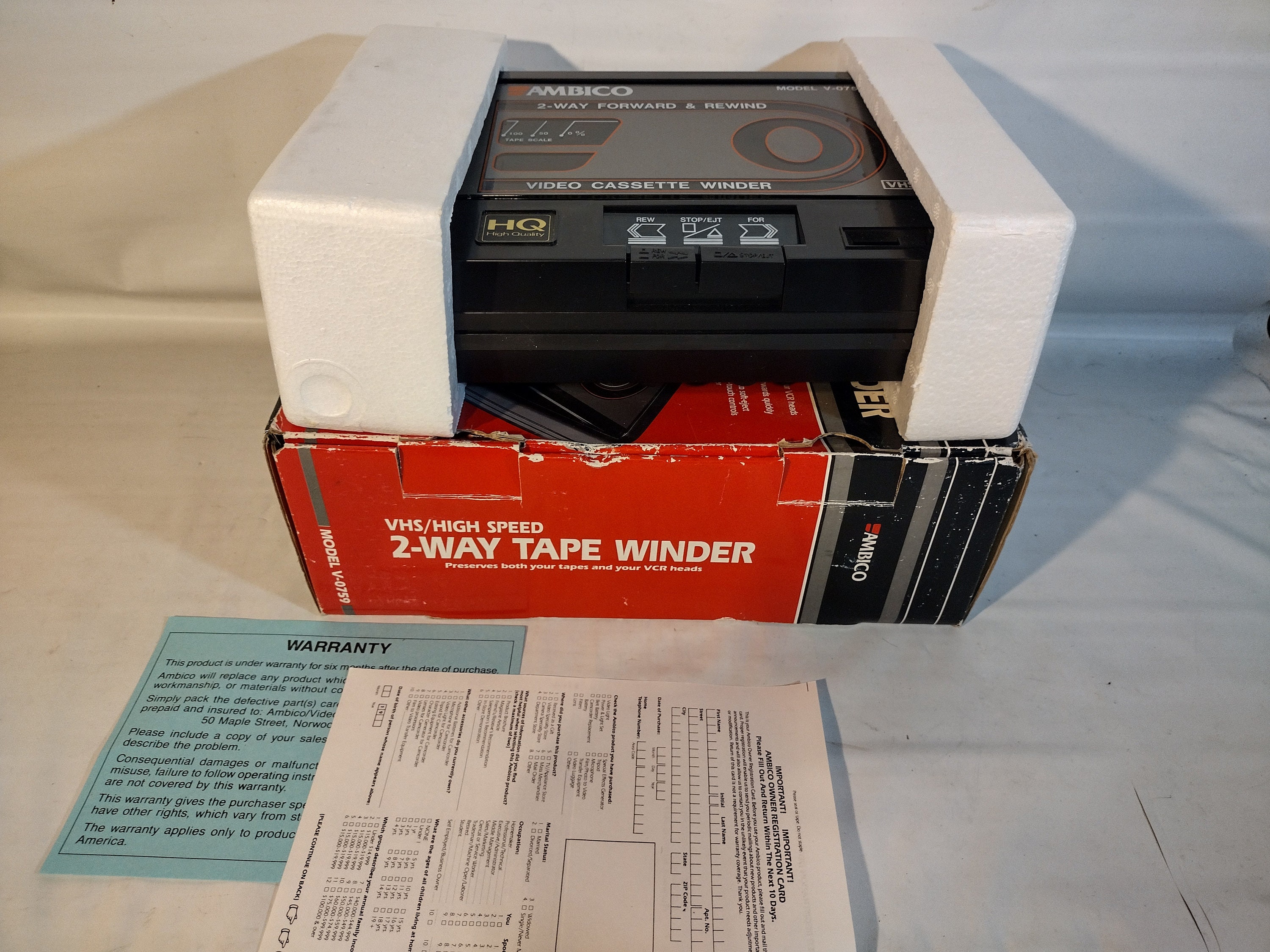 2 Way Videocassette Rewinder