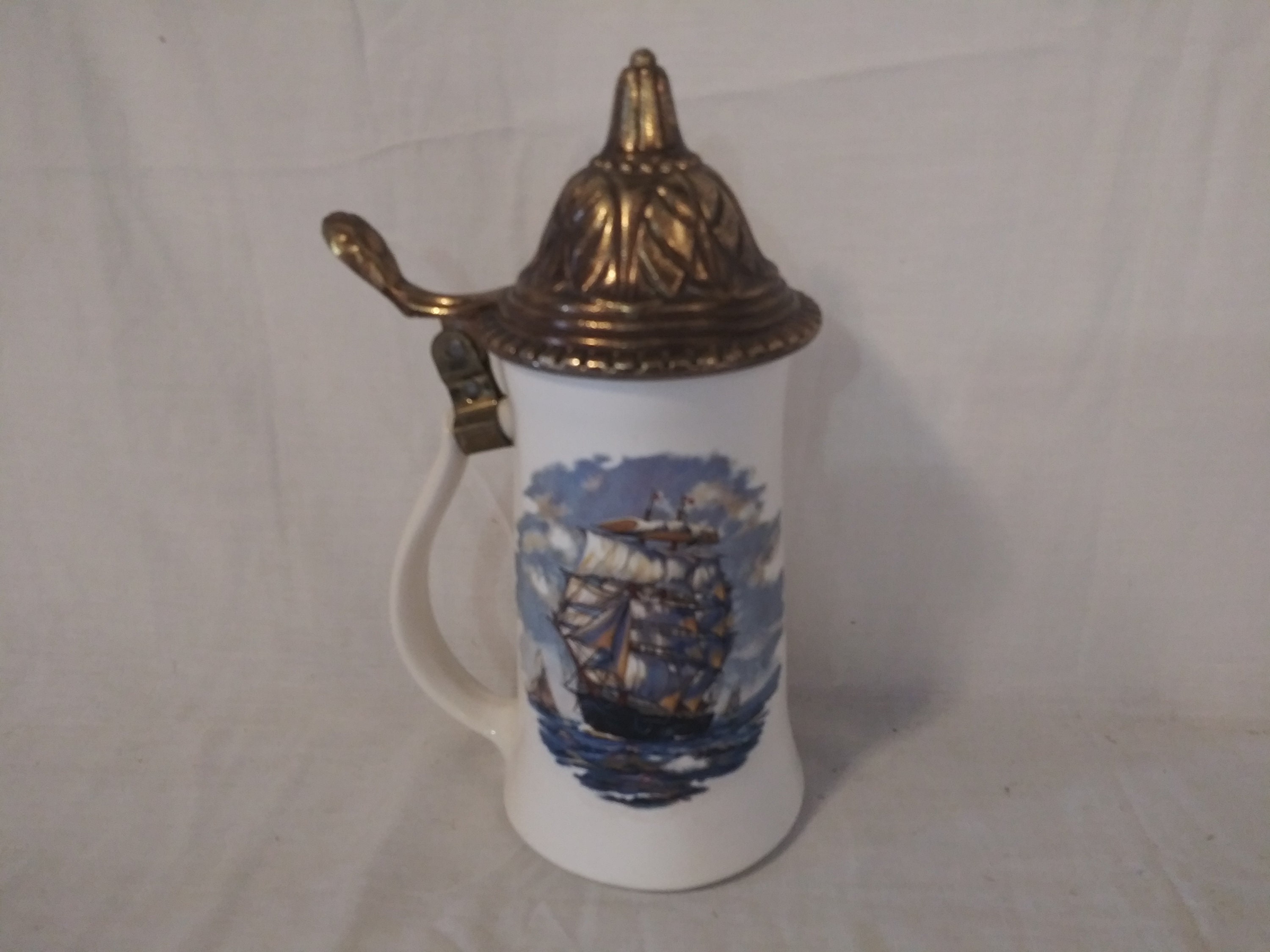 Vintage McCoy Pottery Glazed Schooner Ship Beer Stein | Etsy