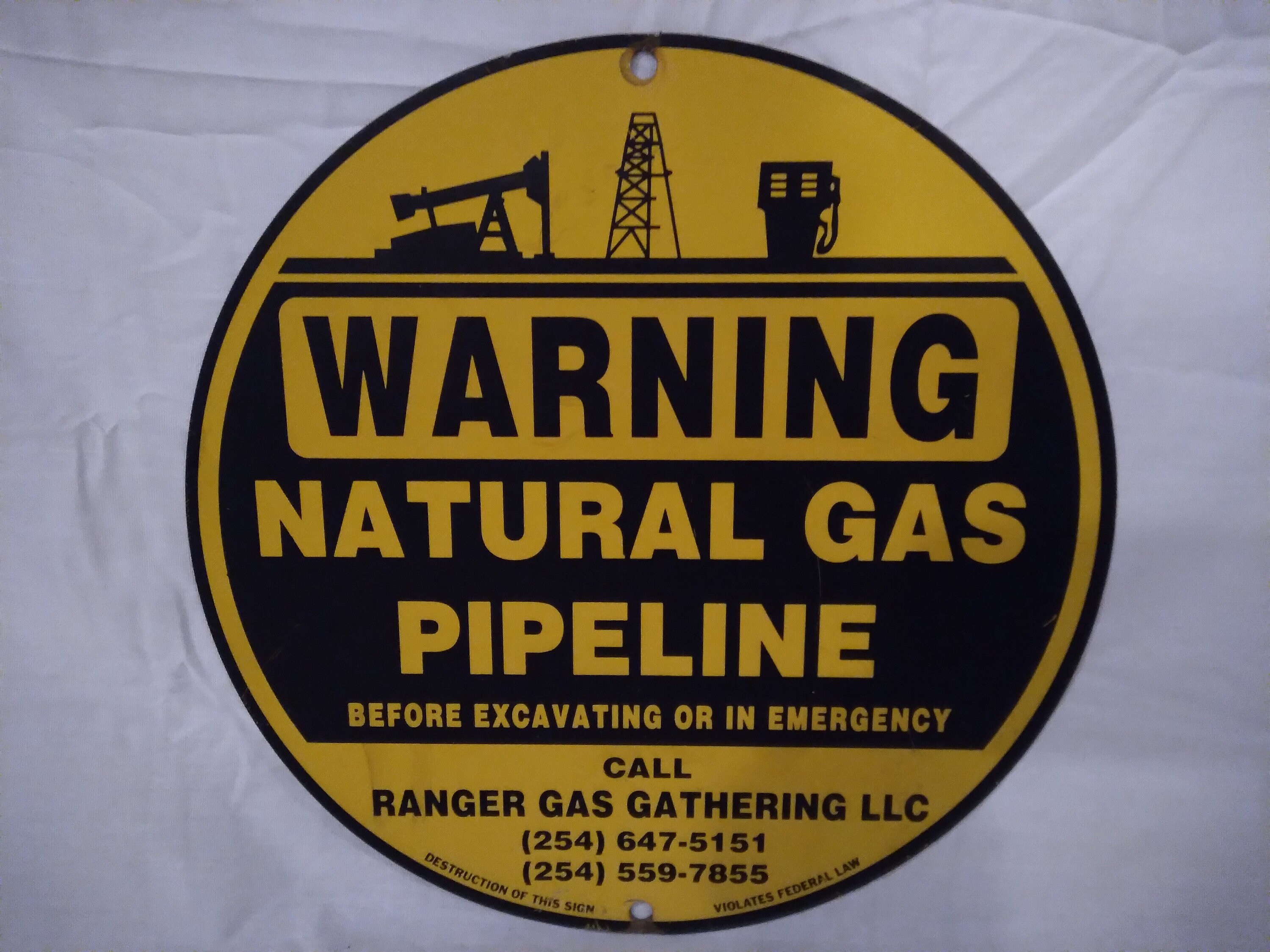 Vintage Original Natural Gas Pipeline Warning Metal Sign 12 | Etsy
