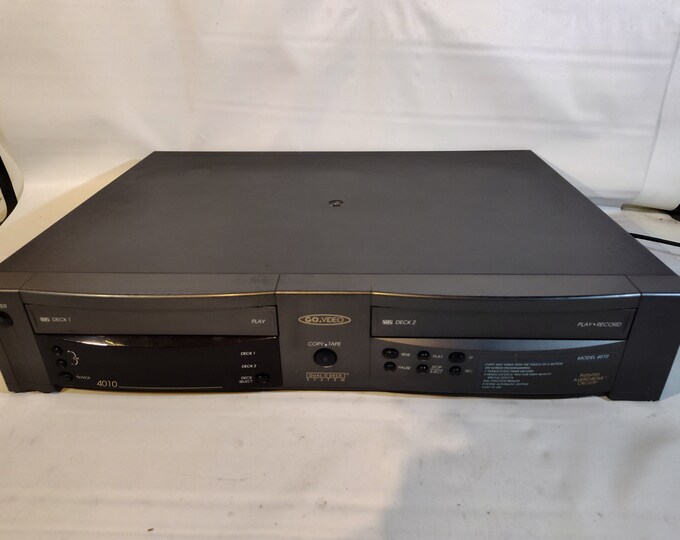 Go Video Dual Deck VCR VHS Player GV4010- No Remote - Tested Works Read ...