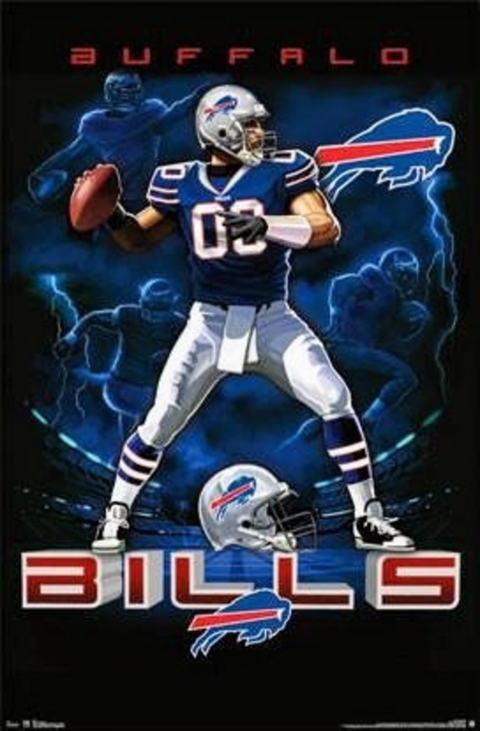 Buffalo Bills NFL Quarterback Poster 22 1/2 X 34 New - Etsy