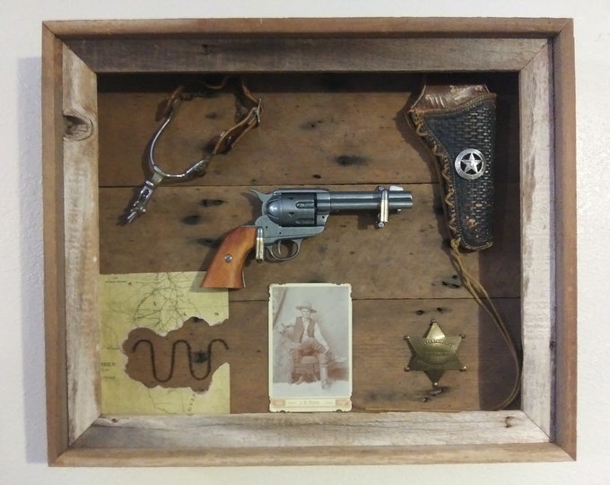 Rustic Western Shadow Box With Non-firing Colt Peacemaker Life Size ...