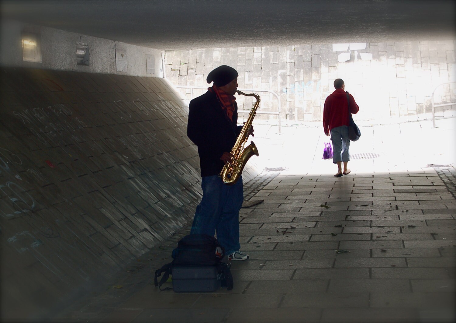Urban Cool. Jazz Saxophone. Saxophone Player Busking in Urban - Etsy