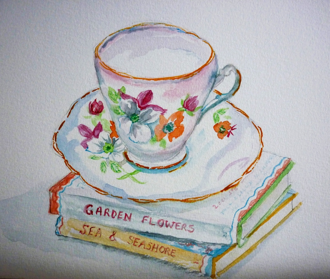 Vintage Tea Cup Print Print From Original Vintage Tea Cup and Saucer ...