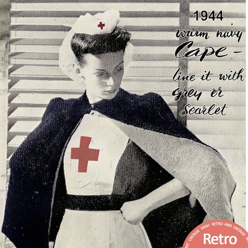 1940's Wartime Nurses Cape PDF Knitting Pattern - Etsy