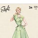 1950s Summer Dress With Slouch Pockets PDF Sewing Pattern Bust 34 - Etsy