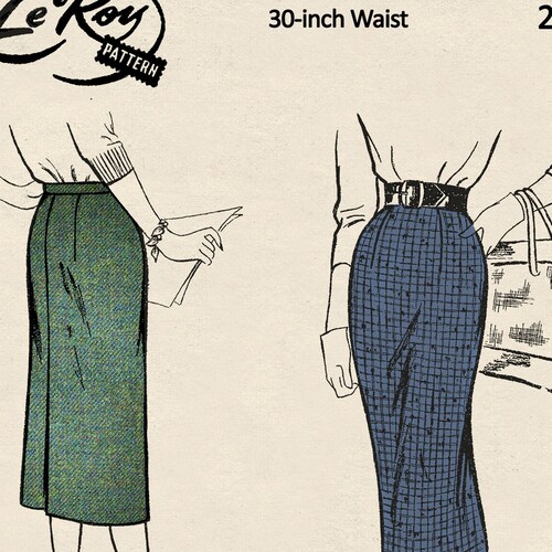 1950's Pencil Skirt Ready Printed Sewing Pattern Waist 30 | Etsy