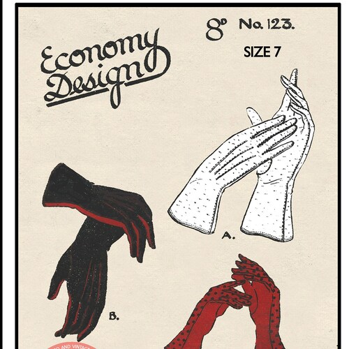 1940's Ladies Gloves Size 7 PDF Sewing Pattern | Etsy