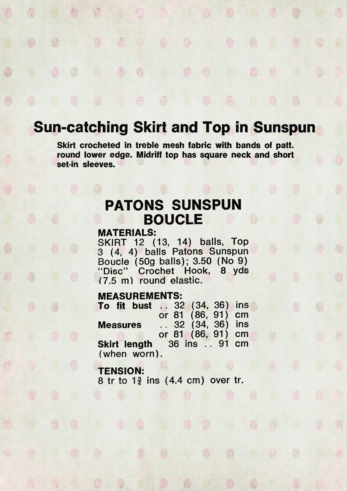 1970s Sun Top and Skirt Crochet Pattern – Vintage Boho Crochet PDF - Etsy