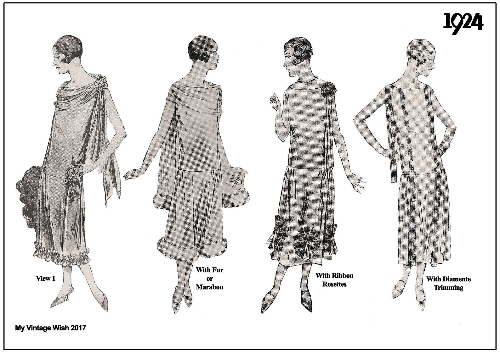 1920's Flapper Party Dress Sewing Pattern Ready Printed - Etsy