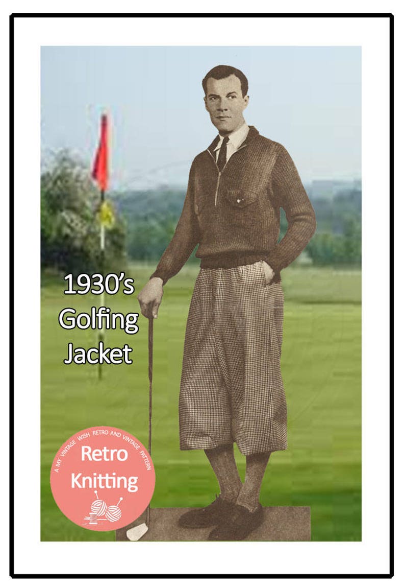 1930's Golf Jacket Vintage Knitting Pattern PDF Instant Download - Etsy