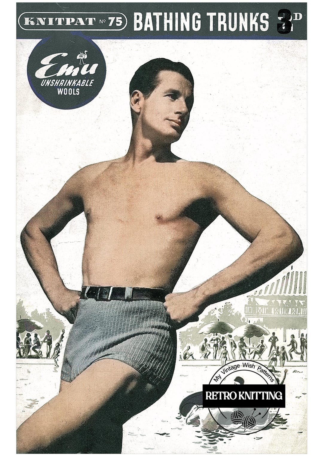 1940's Men's Bathing Trunks PDF Knitting Pattern - Etsy