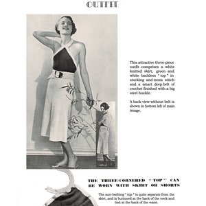 1930s Sun Bather Outfit PDF Knitting and Crochet Pattern - Etsy