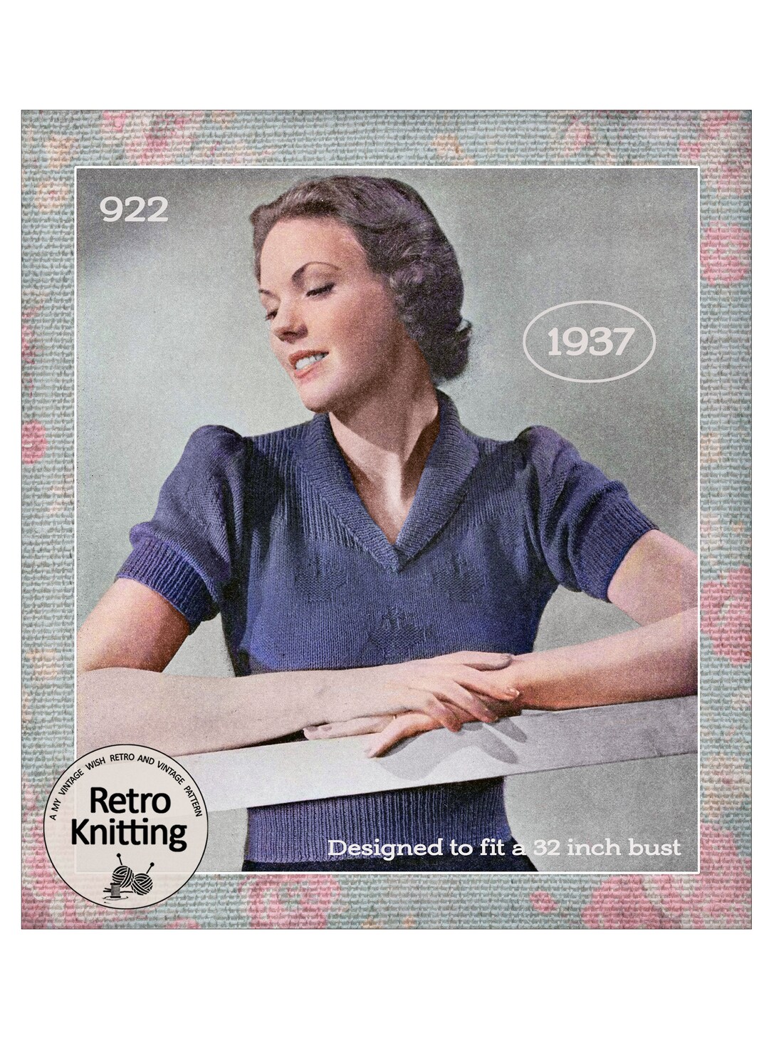 1930s Coronation Jumper PDF Knitting Pattern Bust 32 - Etsy