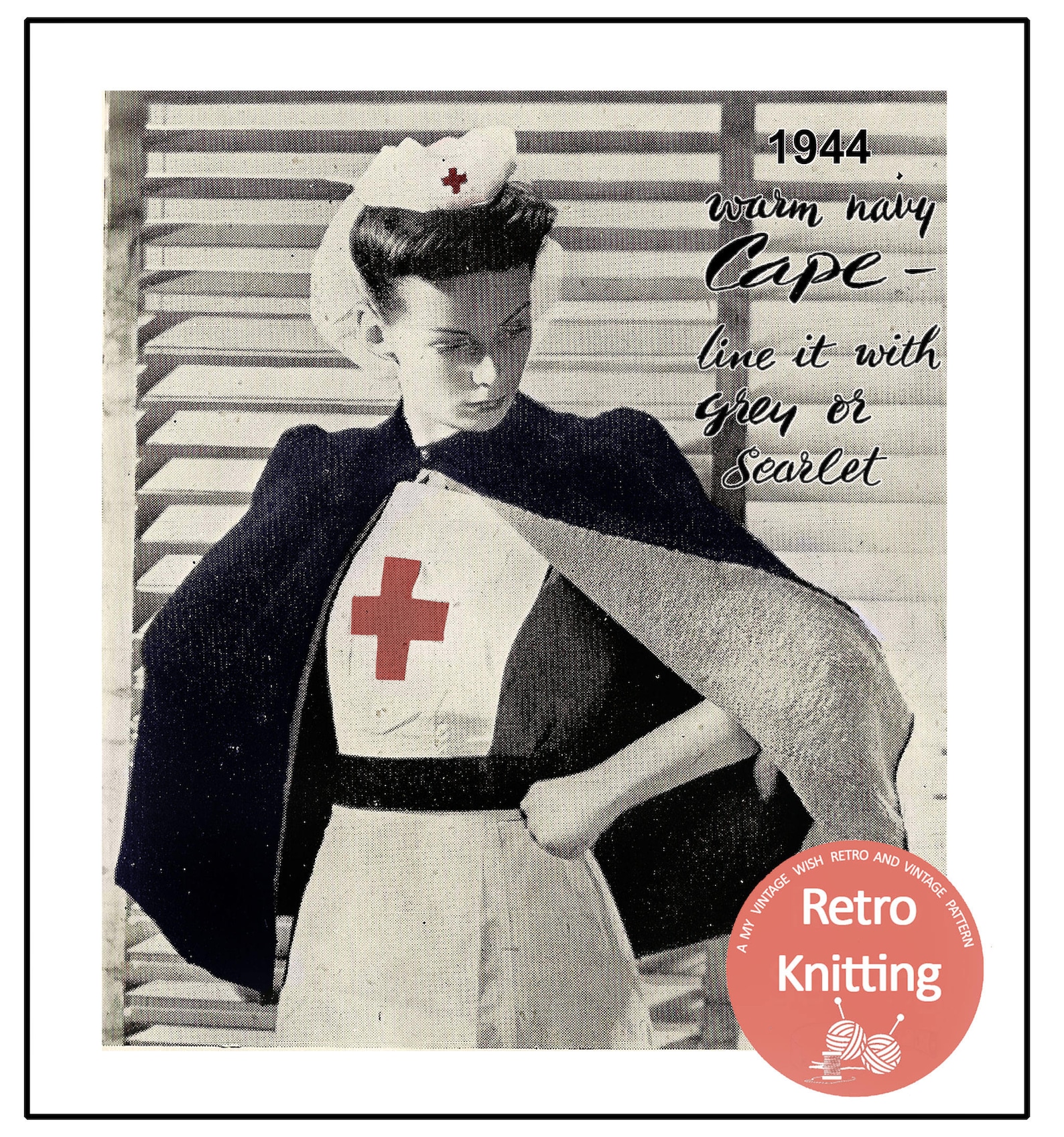 1940's Wartime Nurses Cape PDF Knitting Pattern | Etsy