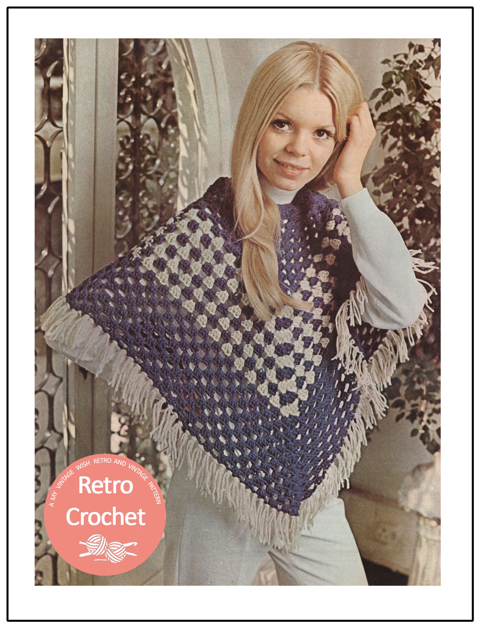 1970s Crochet Poncho Pattern - PDF Instant Download - Etsy