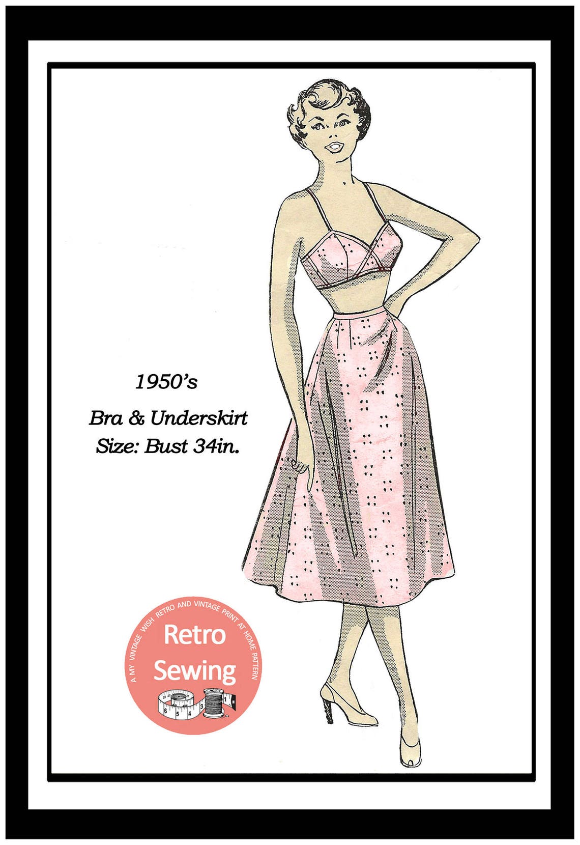 1950s Bra and Half-slip Sewing Pattern - Etsy UK