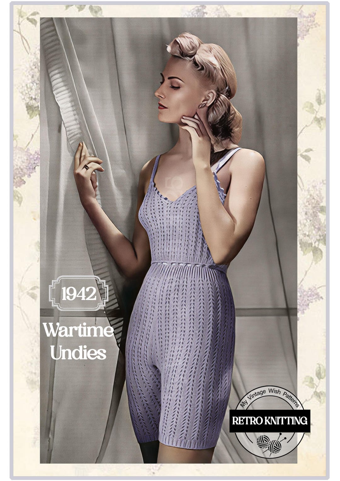1942 Vintage Undies Knitting Pattern: WWII Camisole & Bloomers (PDF ...