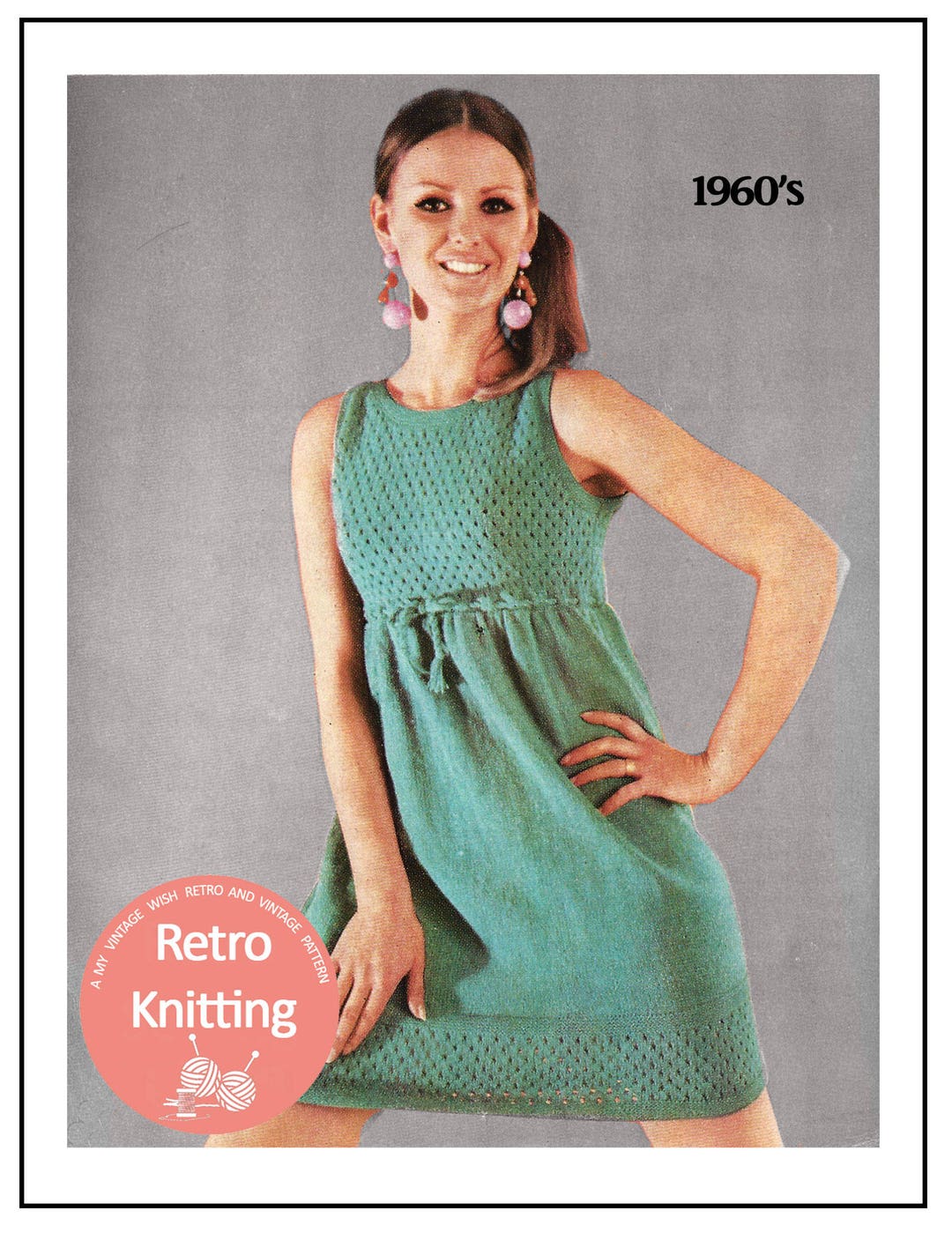 1960s Mini Dress Retro Knitting Pattern – PDF Instant Download - Etsy