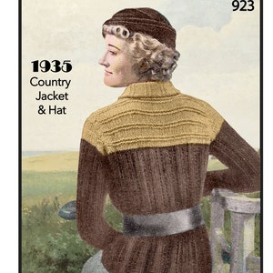 1930s Country Jacket and Hat PDF Knitting Pattern Bust 37-38 - Etsy