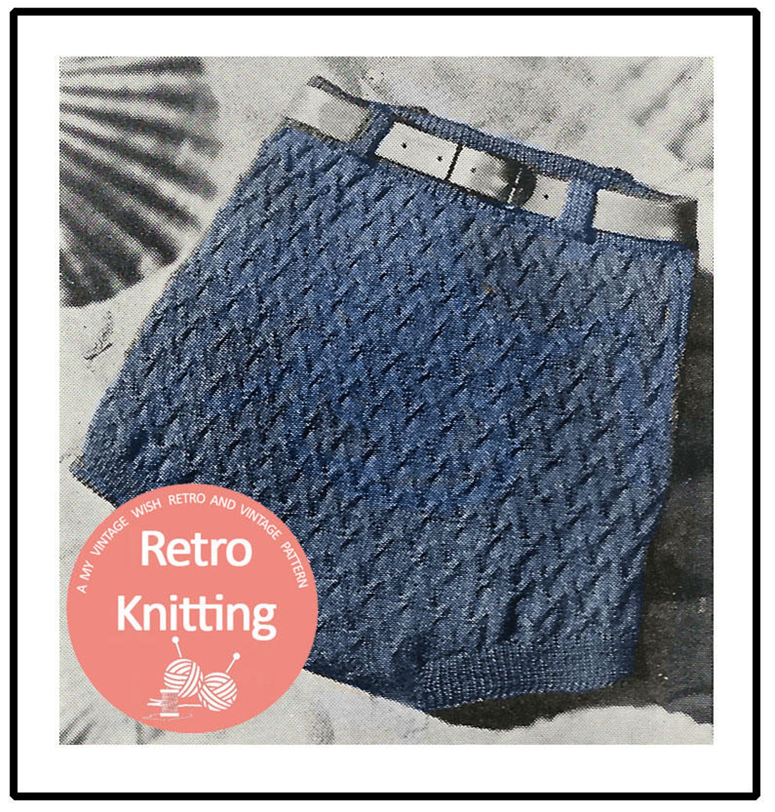 1950's Man's Cable Swim Trunks PDF Vintage Knitting Pattern - Etsy UK