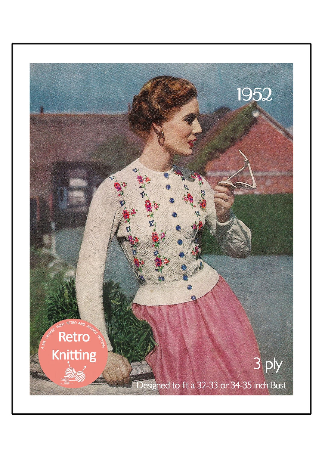 1950's Tyrolean Cardigan PDF Knitting Pattern - Etsy UK