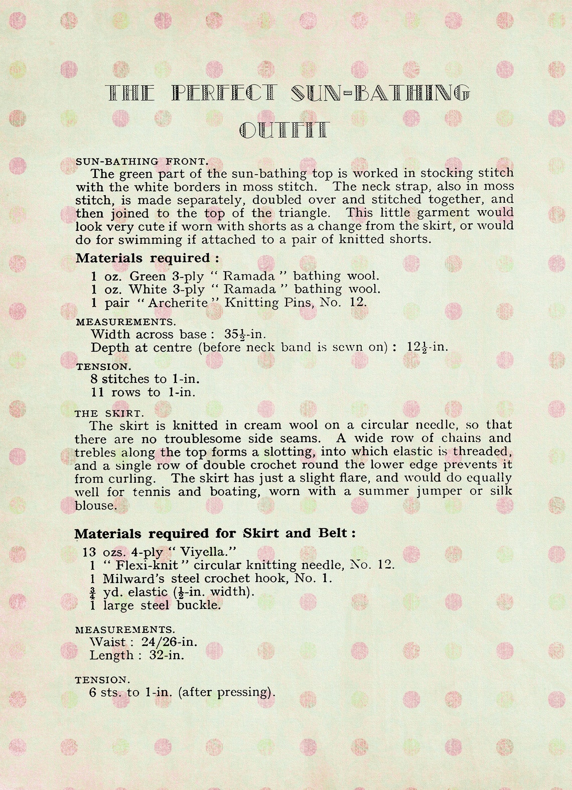 1930s Sun Bather Outfit PDF Knitting and Crochet Pattern - Etsy