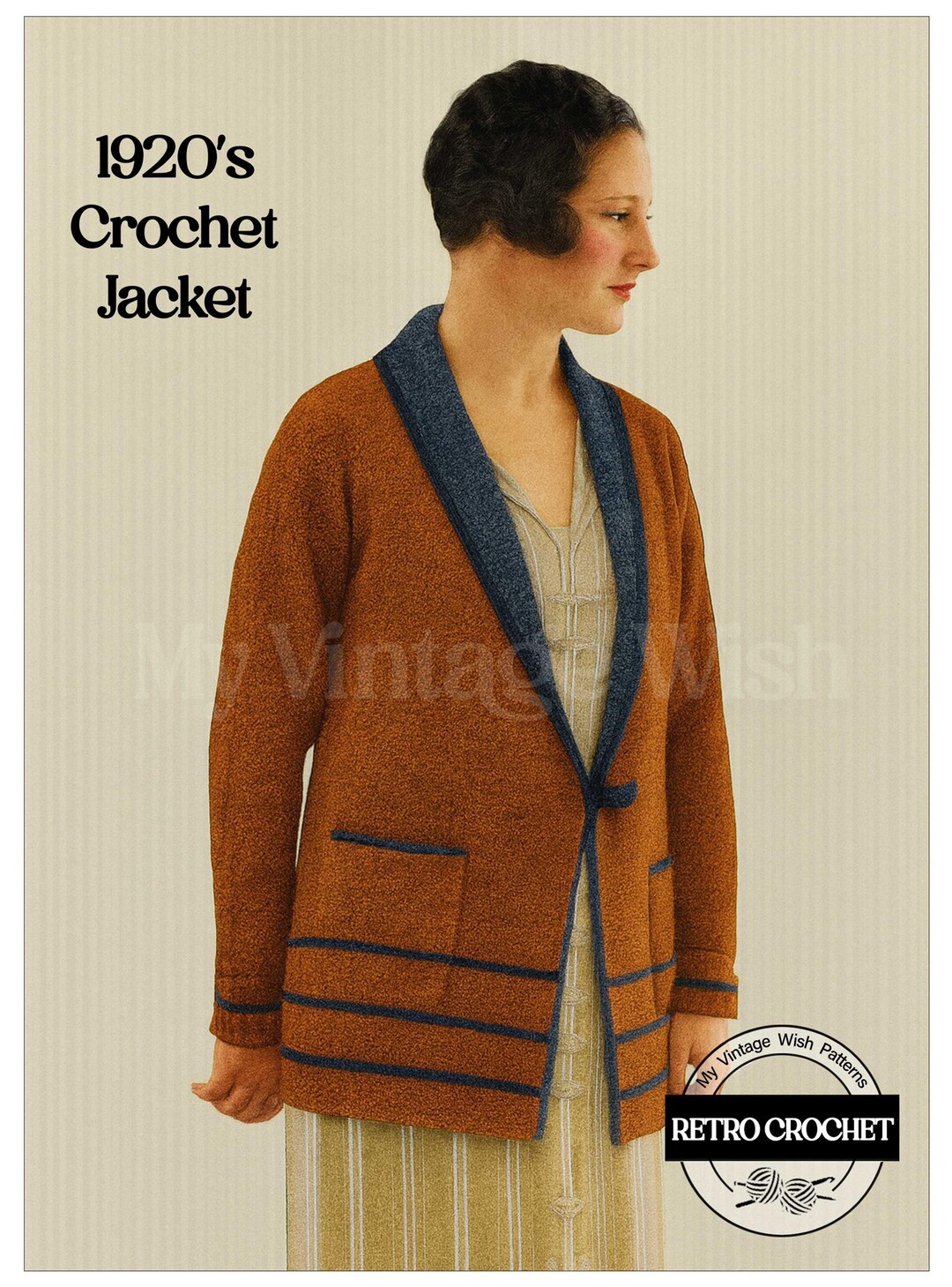 1920s Crochet Cardigan Pattern: Vintage Women's Jacket (PDF Download ...