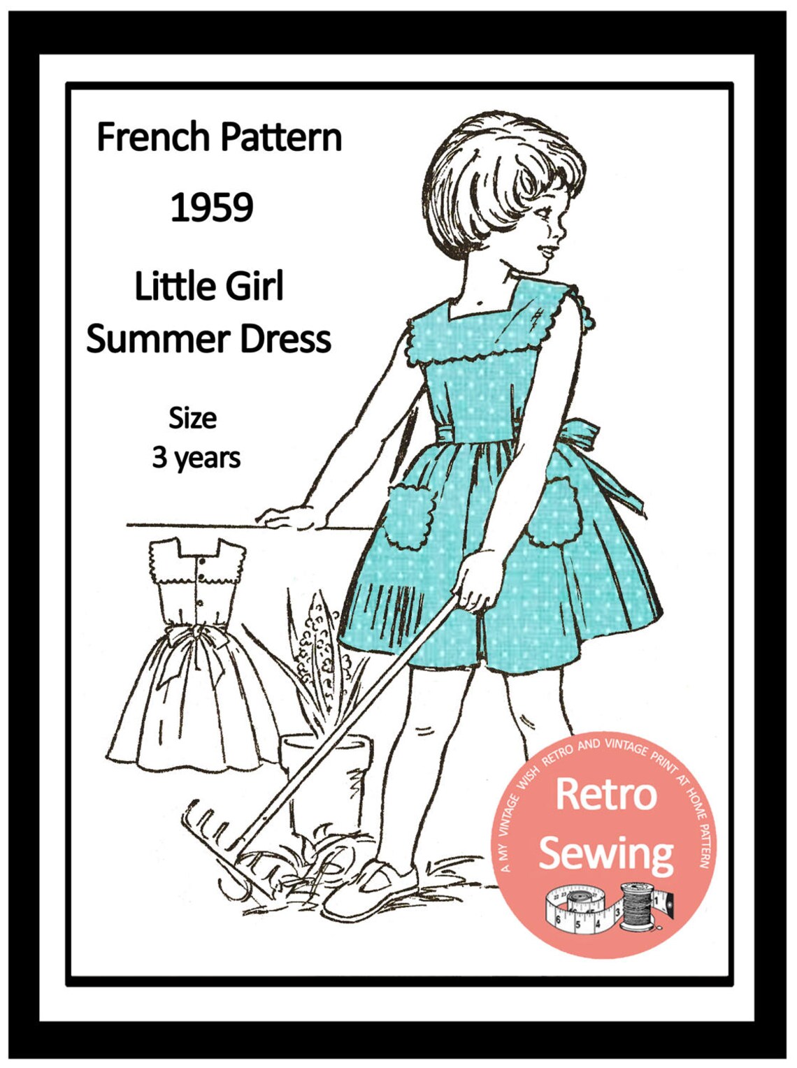 Toddlers Summer Dress 1950s Vintage French Sewing Pattern | Etsy