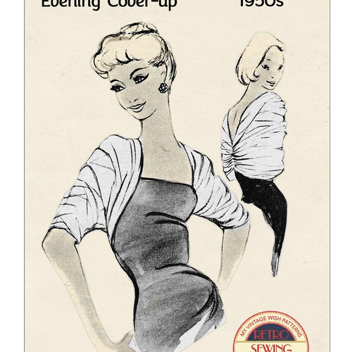 1950s Taffeta Bow Evening Stole PDF Sewing Pattern Multi-size - Etsy