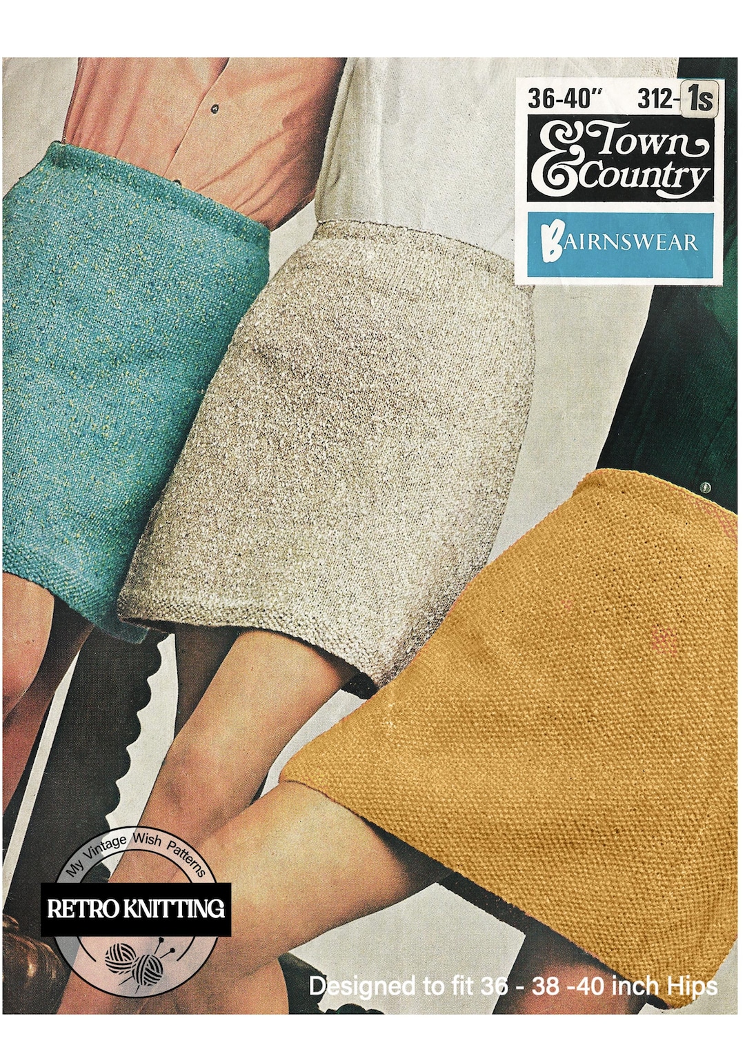 Vintage 1960s Mini Skirt Knitting Pattern PDF | Retro Knit Pattern ...