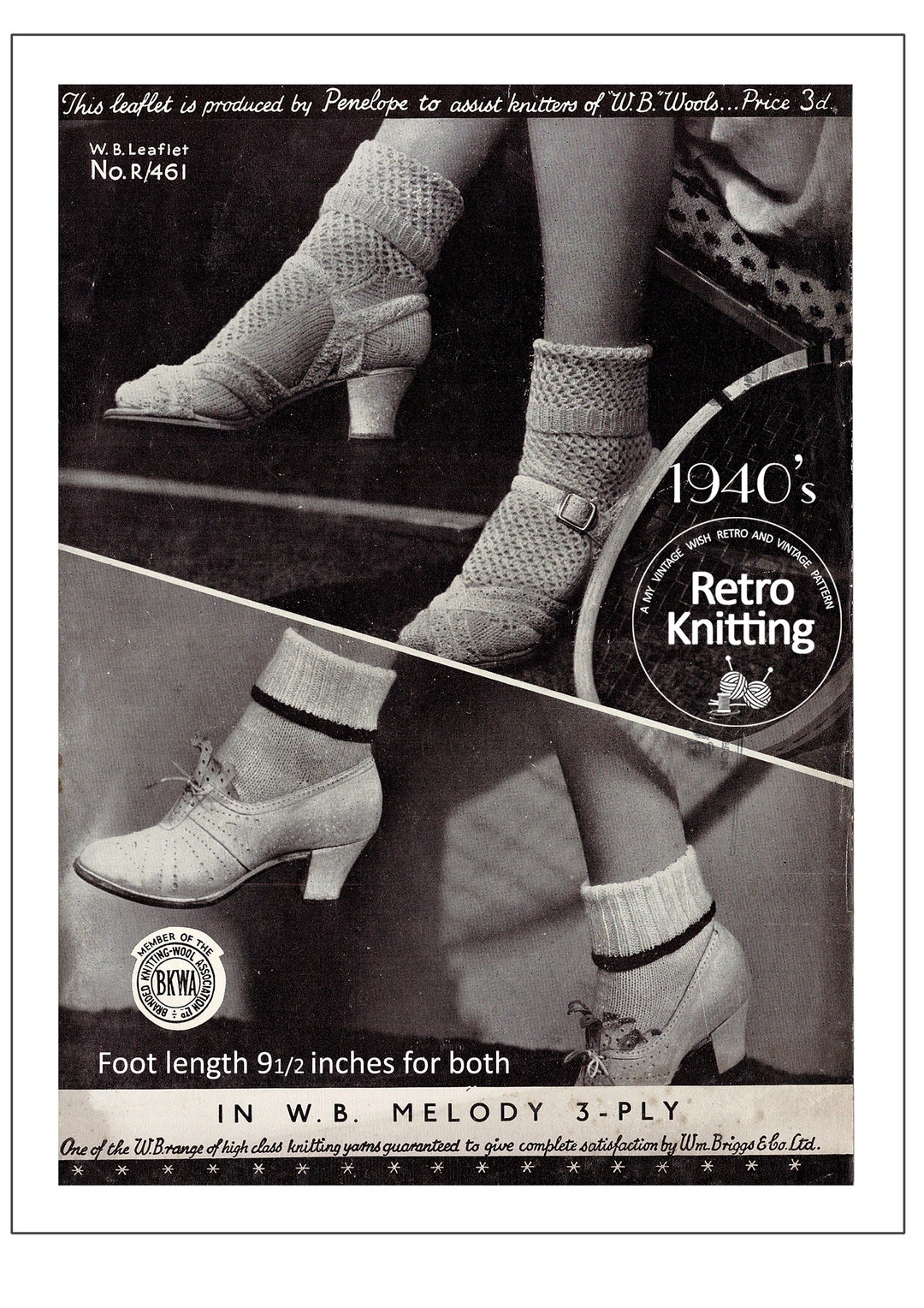 1940's Ladies Plain and Fancy Ankle Socks PDF Knitting Pattern - Etsy