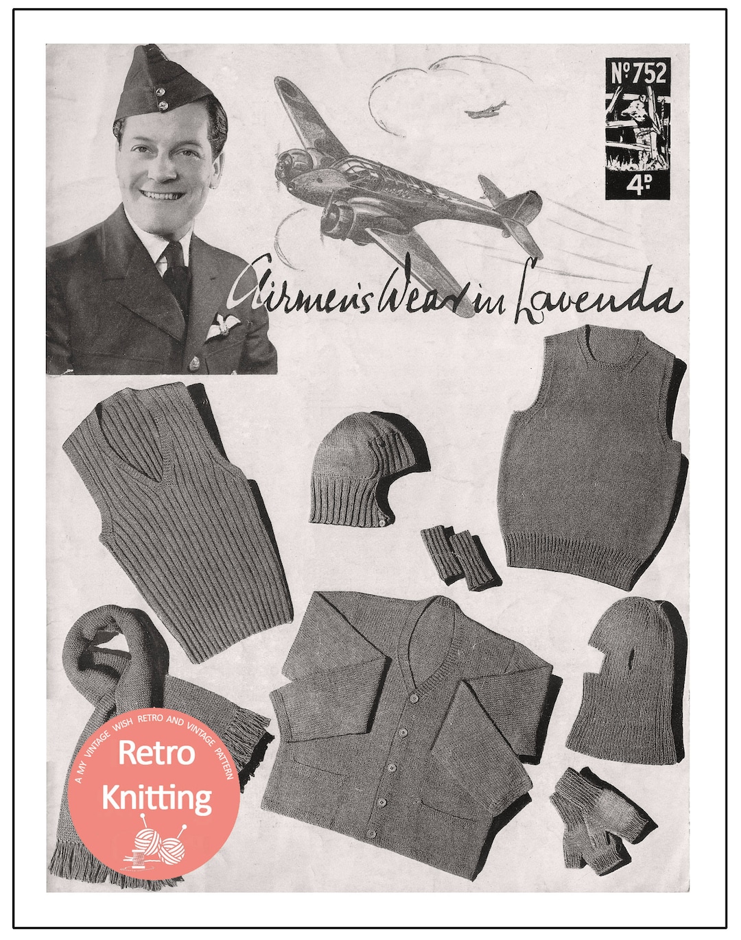 1940's Wartime Service Knits for Airmen PDF Pattern Booklet - Etsy
