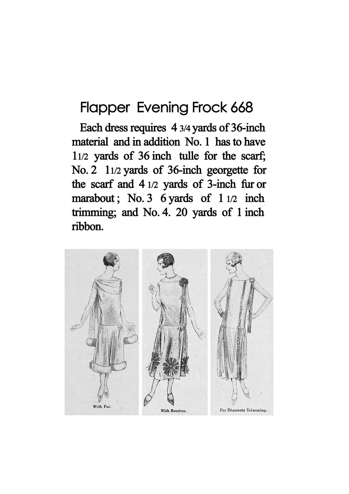 1920's Flapper Party Dress Sewing Pattern Ready Printed - Etsy
