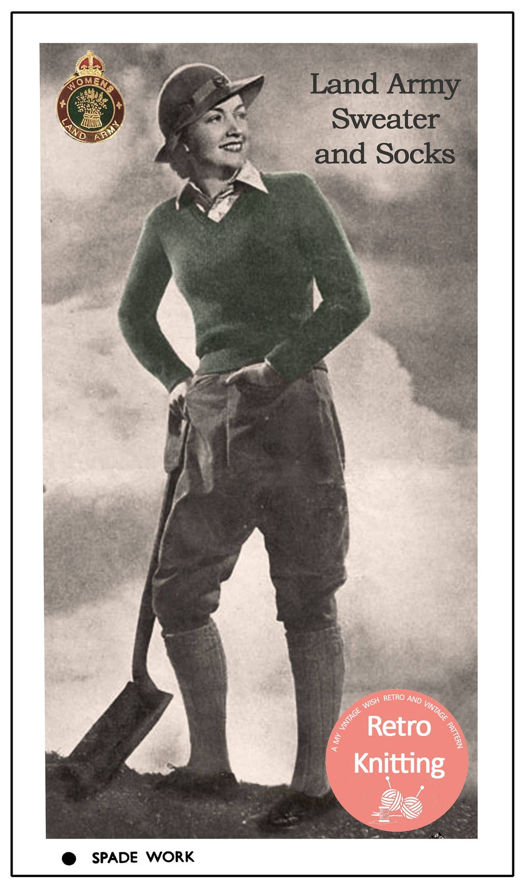 1940s Land Army V-neck Sweater and Socks PDF Knitting Pattern - Etsy UK