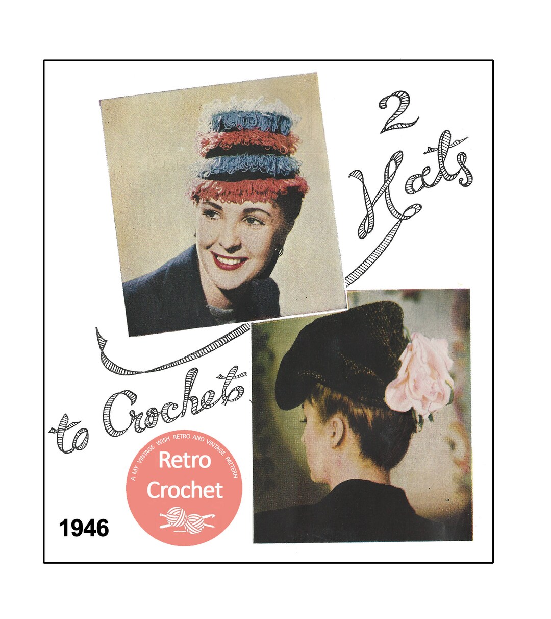 1940s Crochet Hats Pattern: Giant Beret & Fez (PDF Download) - Etsy