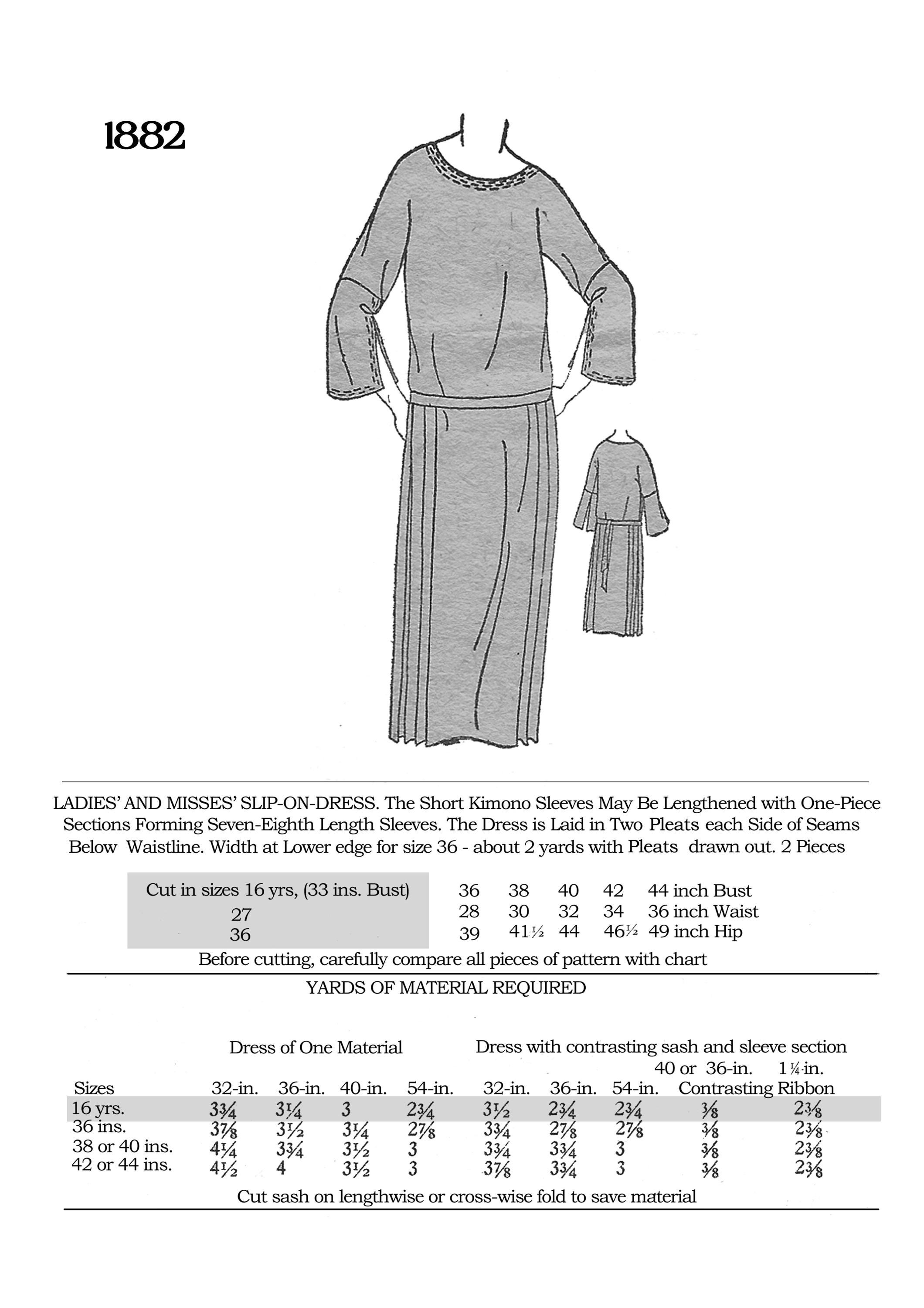 1920's Flapper Dress With Kimono Sleeves PDF Sewing Pattern - Etsy