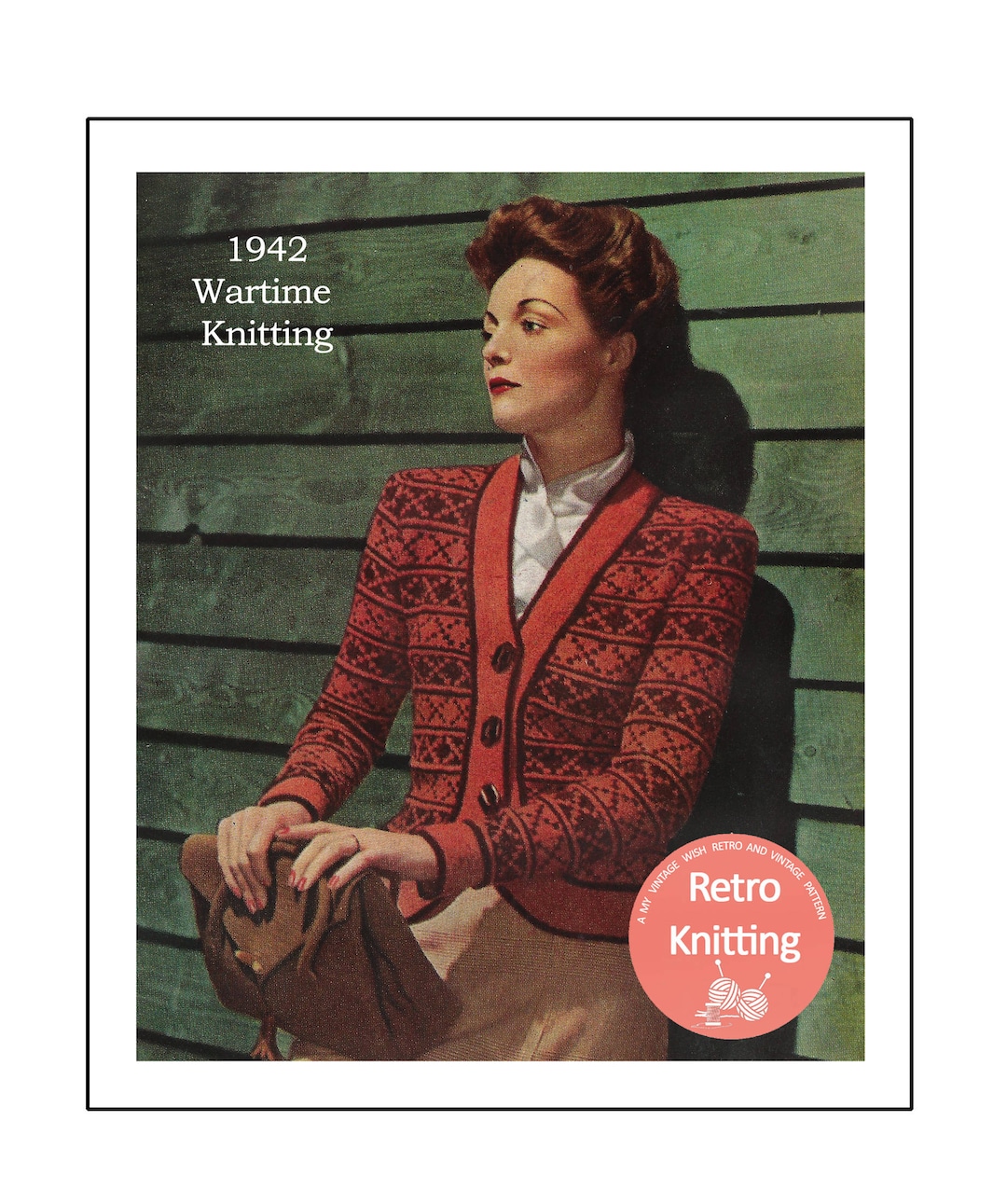 1940's Fair Isle Jacket Wartime Knitting Pattern PDF Instant Download ...