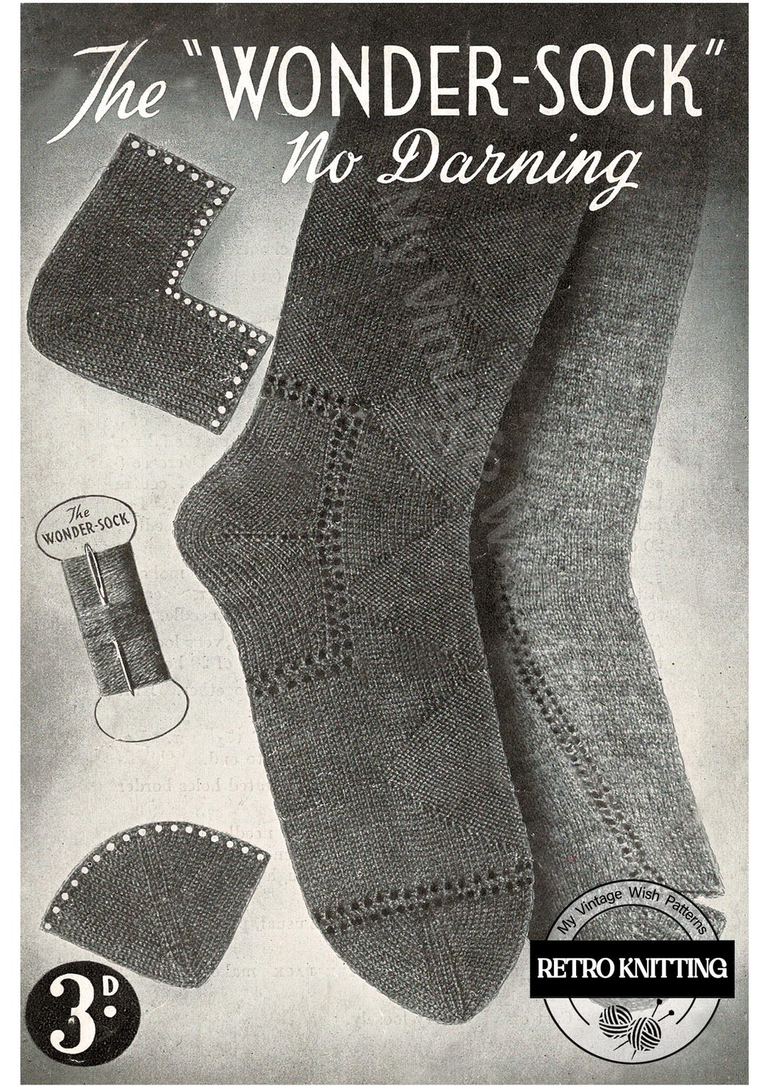 Digital PDF Knitting Pattern – Mens Wonder Sock – Replaceable Heels ...